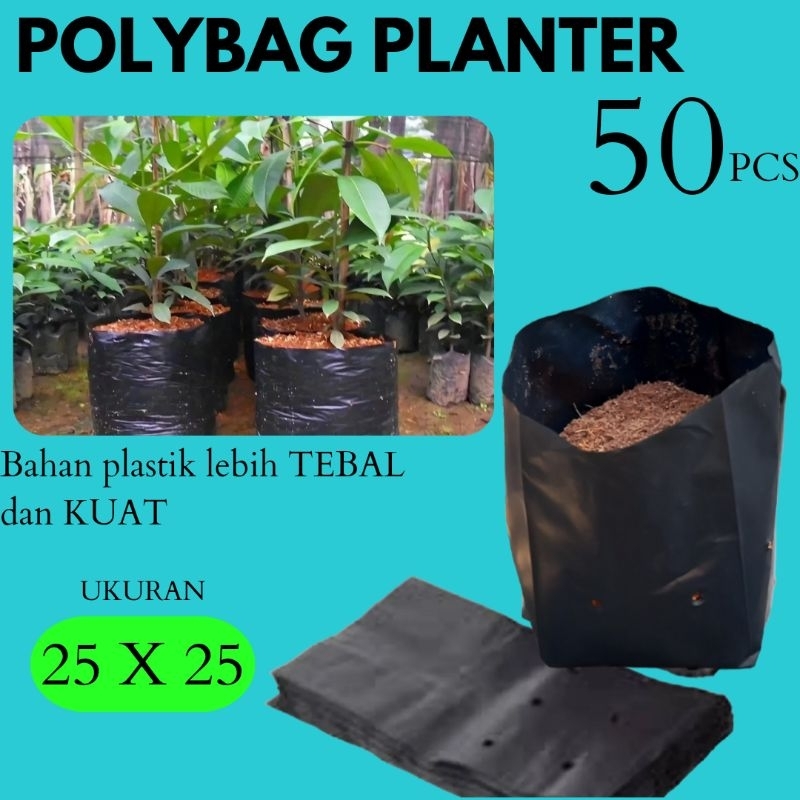Jual Polybag plastik tanaman ukuran 25 x 25 cm isi 50 pcs / polibag ...