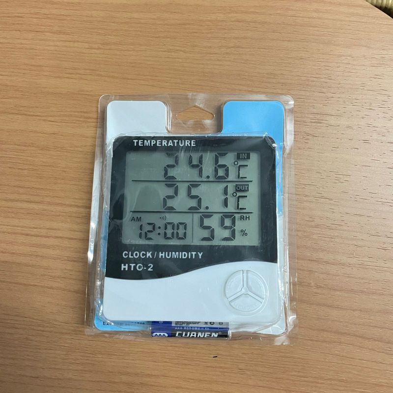 Jual HTC-2 Thermometer Suhu Hygrometer Clock Temperature Jam HTC ...