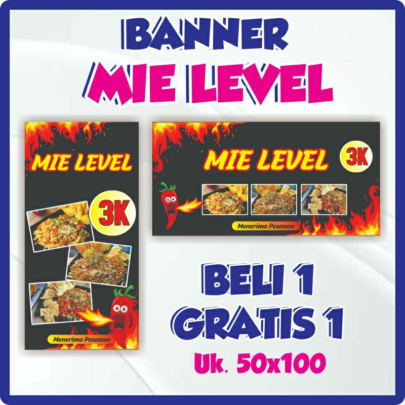 Jual SPANDUK BANNER MIE LEVEL BELI 1 GRATIS 1 Uk. 50 x 100 cm | Shopee ...