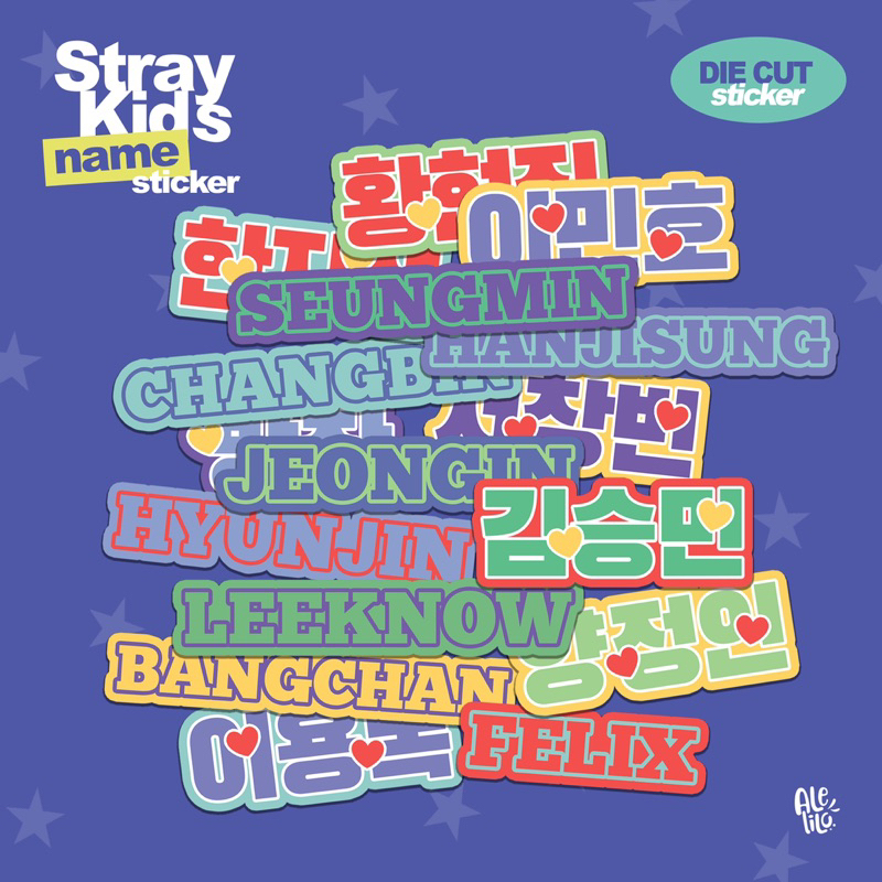 Jual STRAY KIDS NAME STICKER SET / STICKER NAMA SKZ | Shopee Indonesia