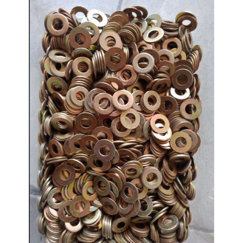 Jual Ring Plat M6 Standar Besi Ring Kuning Flat Washer Baut JP M6 isi ...