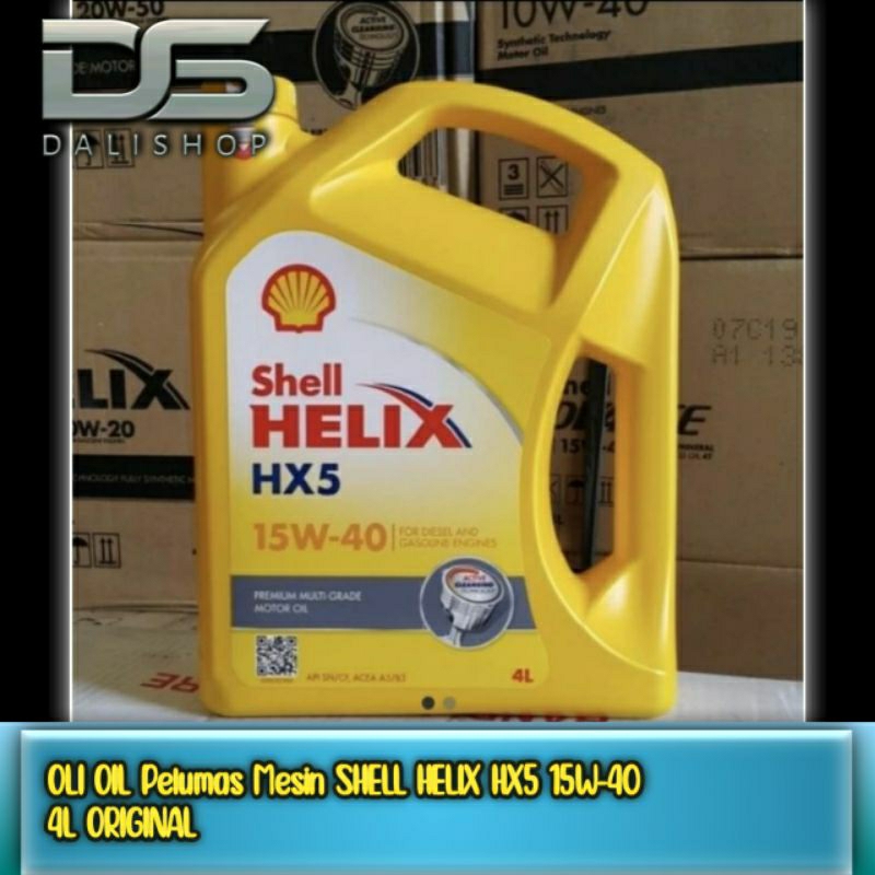 Jual OLI OIL Pelumas Mesin SHELL HELIX HX5 15W-40 4L ORIGINAL | Shopee ...
