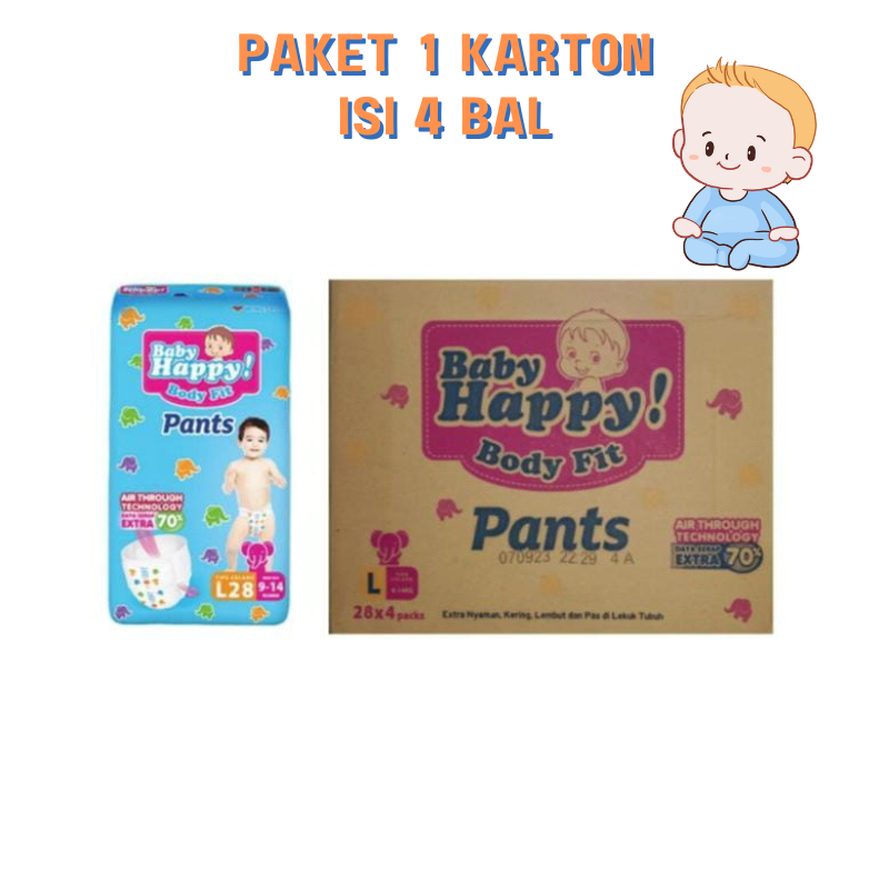 Jual Baby Happy 1 Karton / 4 Bal S M L XL XXL | Shopee Indonesia