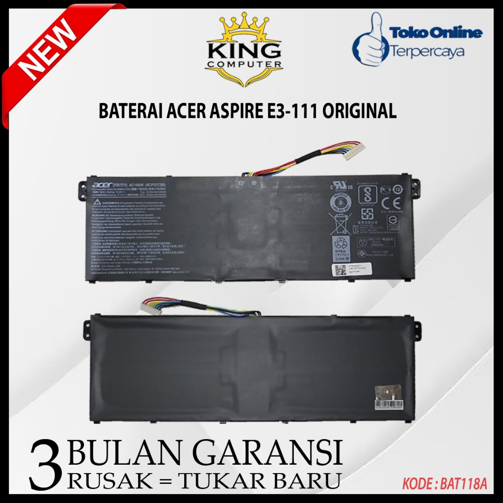 Jual BATERAI ACER ASPIRE E3-111 E3-112 V3-111 V3-112 ES1-111 ES1-131 ...