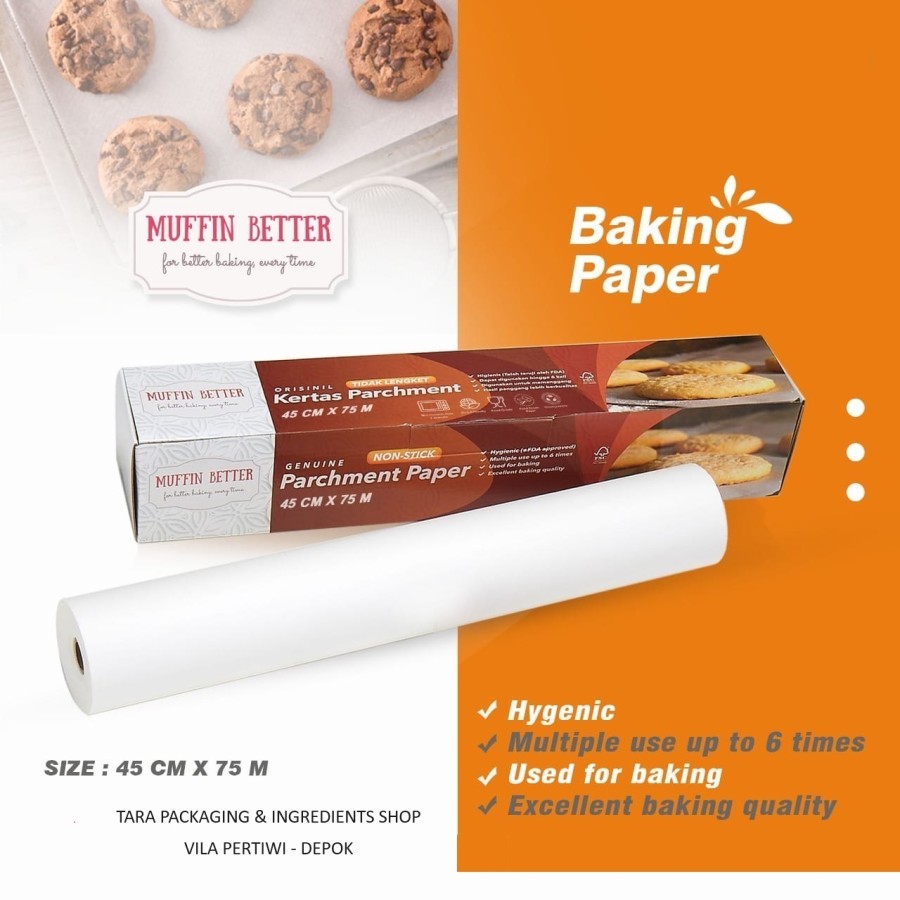 Jual KERTAS ROTI BAKING PAPER BAKING JUMBO 45 CM x 75 METER | Shopee ...