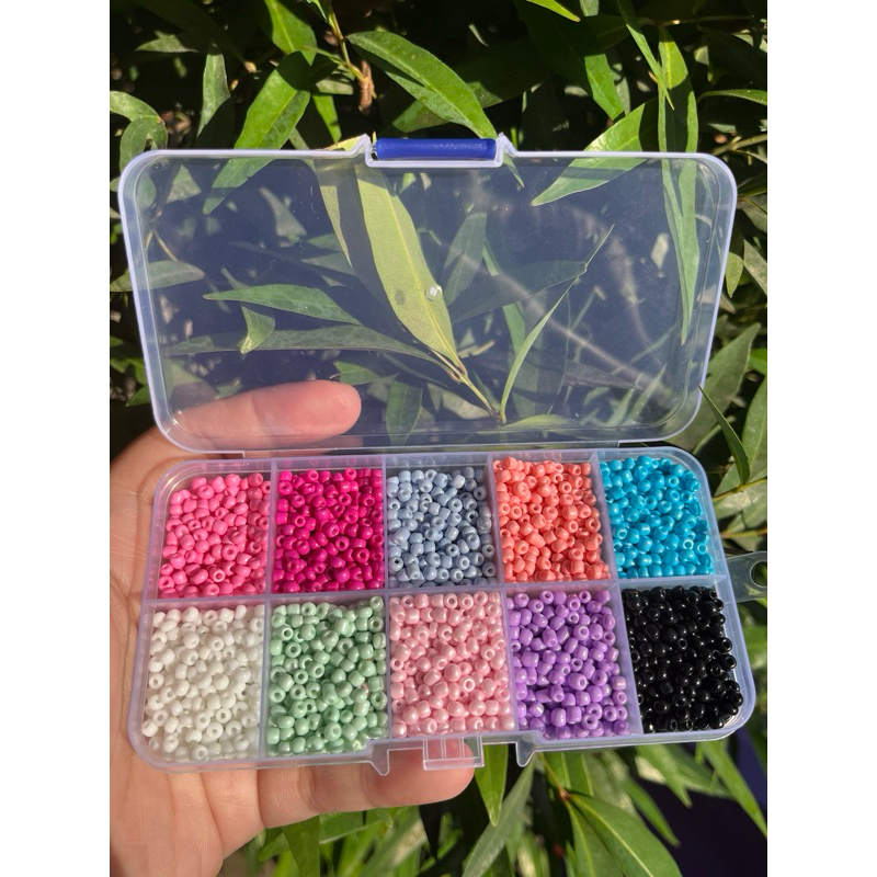Jual 10warna manik manik ukuran 8/o / 3mm | Shopee Indonesia