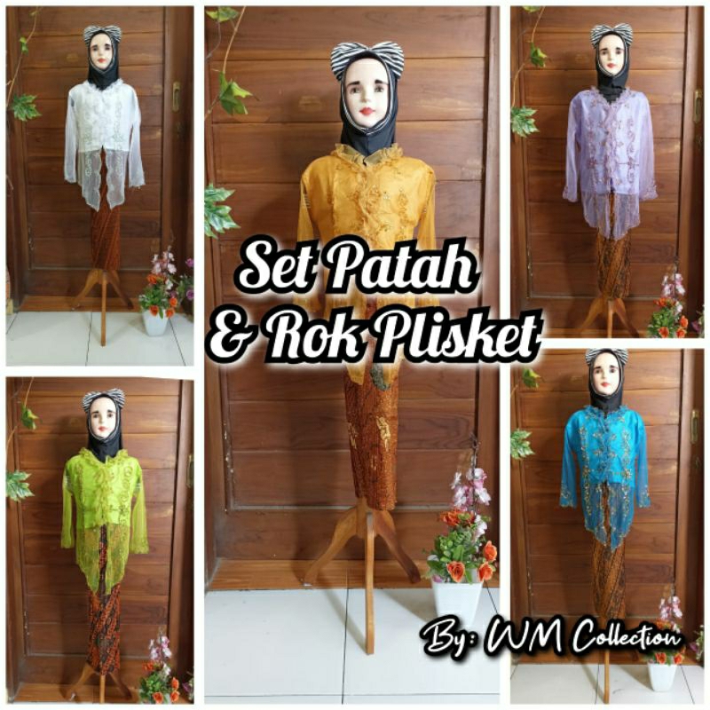 Jual WM> Setelan Kebaya Patah Dan Rok Plisket Anak Kebaya Menari ...
