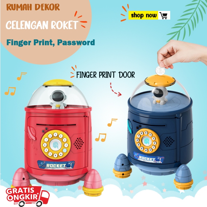 Jual Mainan Anak Celengan Rocket Otomatis ATM Password Finger Print ...