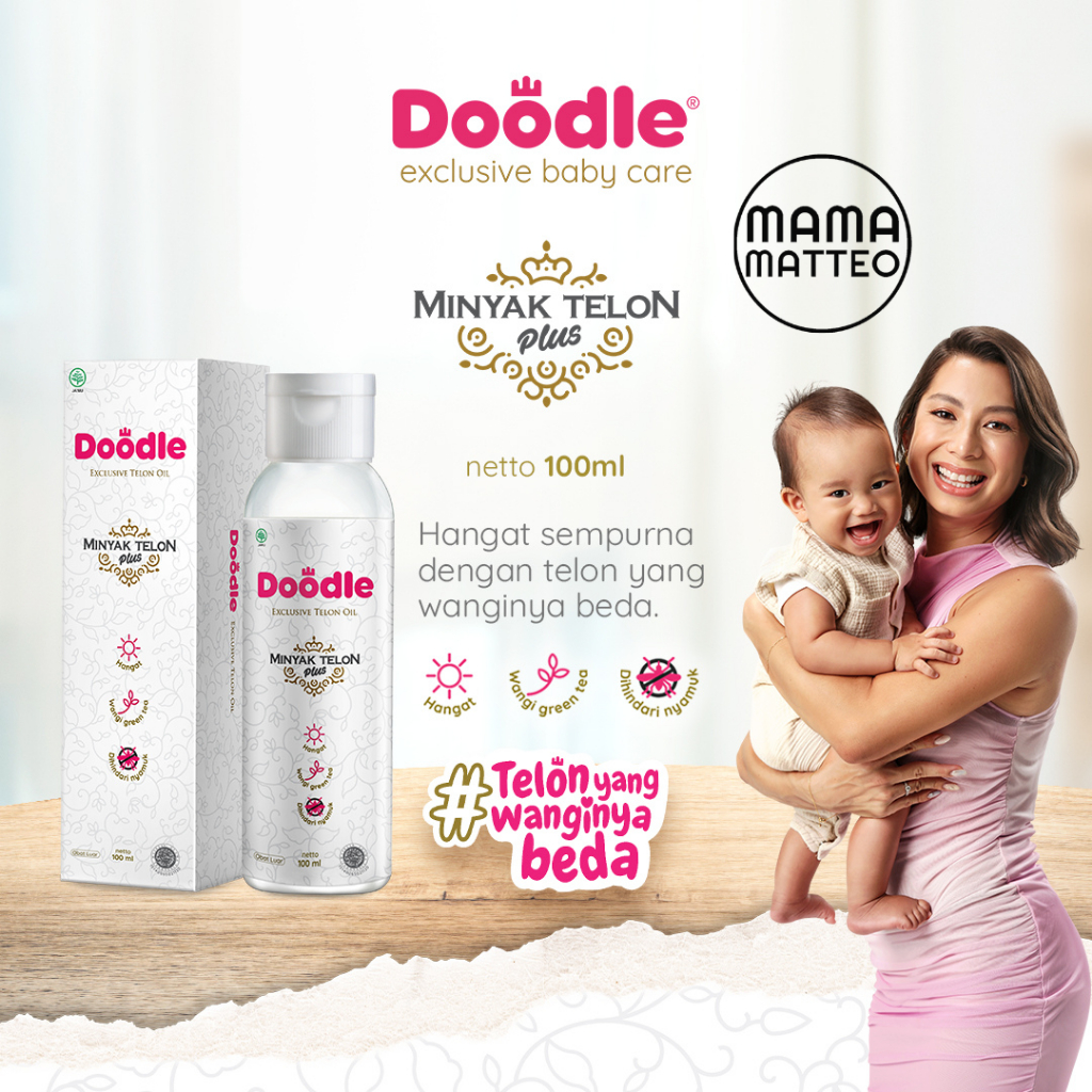 Jual DOODLE Minyak Telon Baby Green Tea Bayi & Anak 60ml 100ml 250ml ...