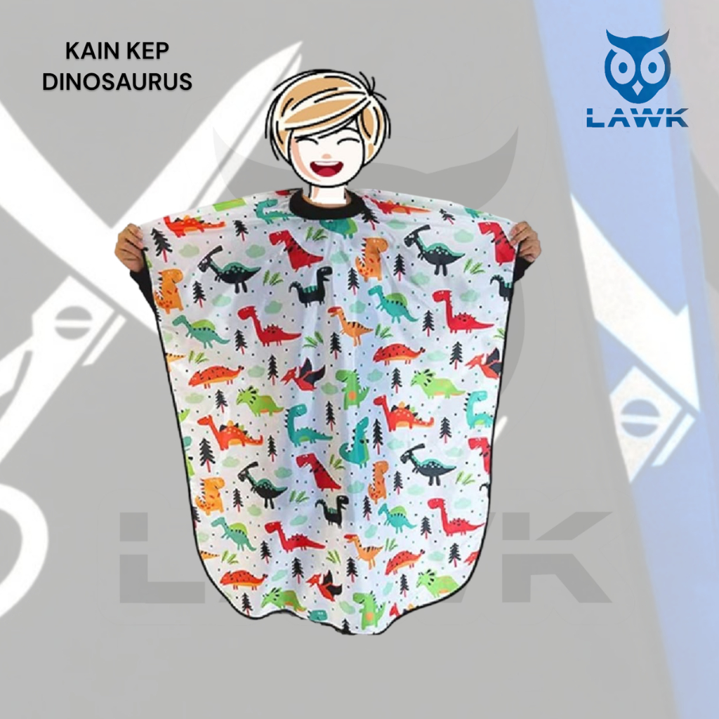 Jual Barber cape anak model Dinosaurus kain kep kain kip cukur rambut ...