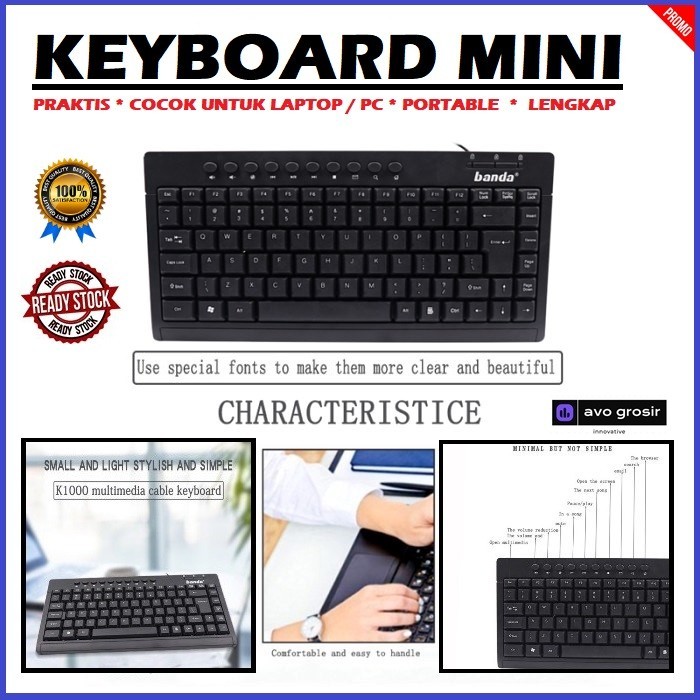Jual Keyboard mini usb plug n play multifungsi for laptop PC HP ...
