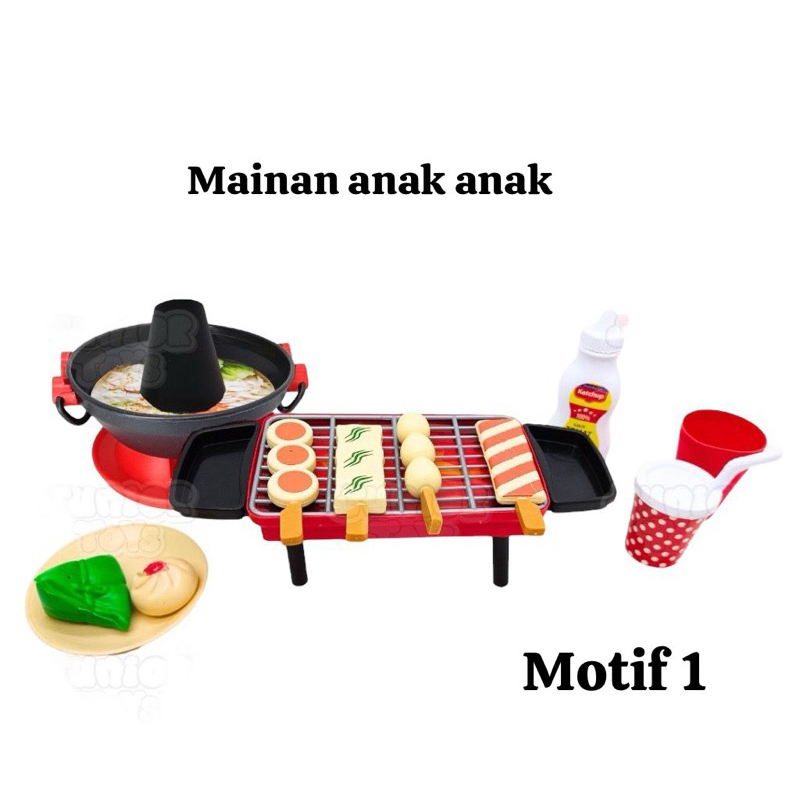 Jual Mainan Anak Perempuan Masak Masakan Grill BBQ Sate Hotpot Dapur ...