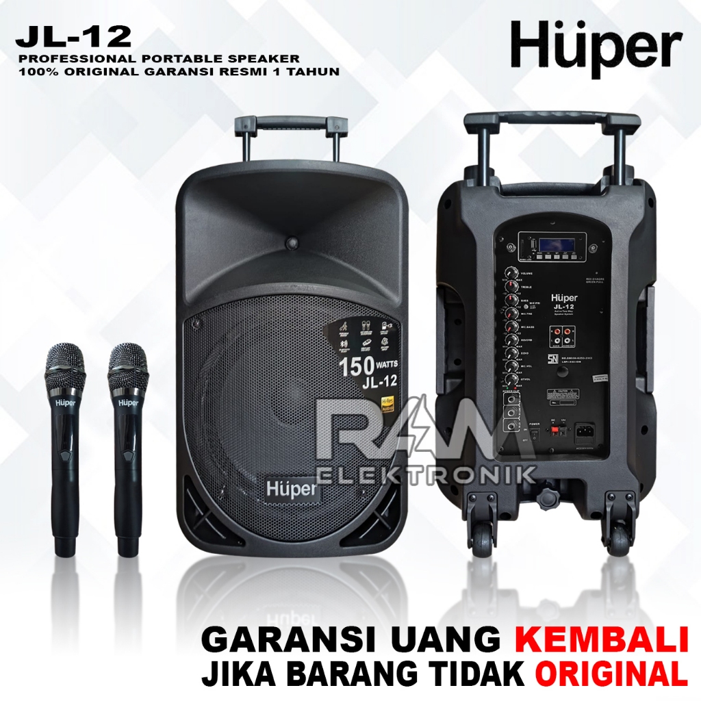 Jual Speaker Aktif Portable 12 Inch HUPER JL12 / JL 12 Original Bluetooth USB | Shopee Indonesia