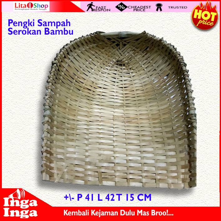 Jual pengki anyam - serokan sampah bambu - serokan bangunan anyam bambu ...