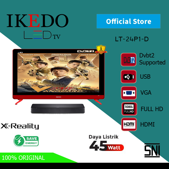 Jual TV LED DIGITAL IKEDO LT-24P1 DVBT2 FULL HD | Shopee Indonesia