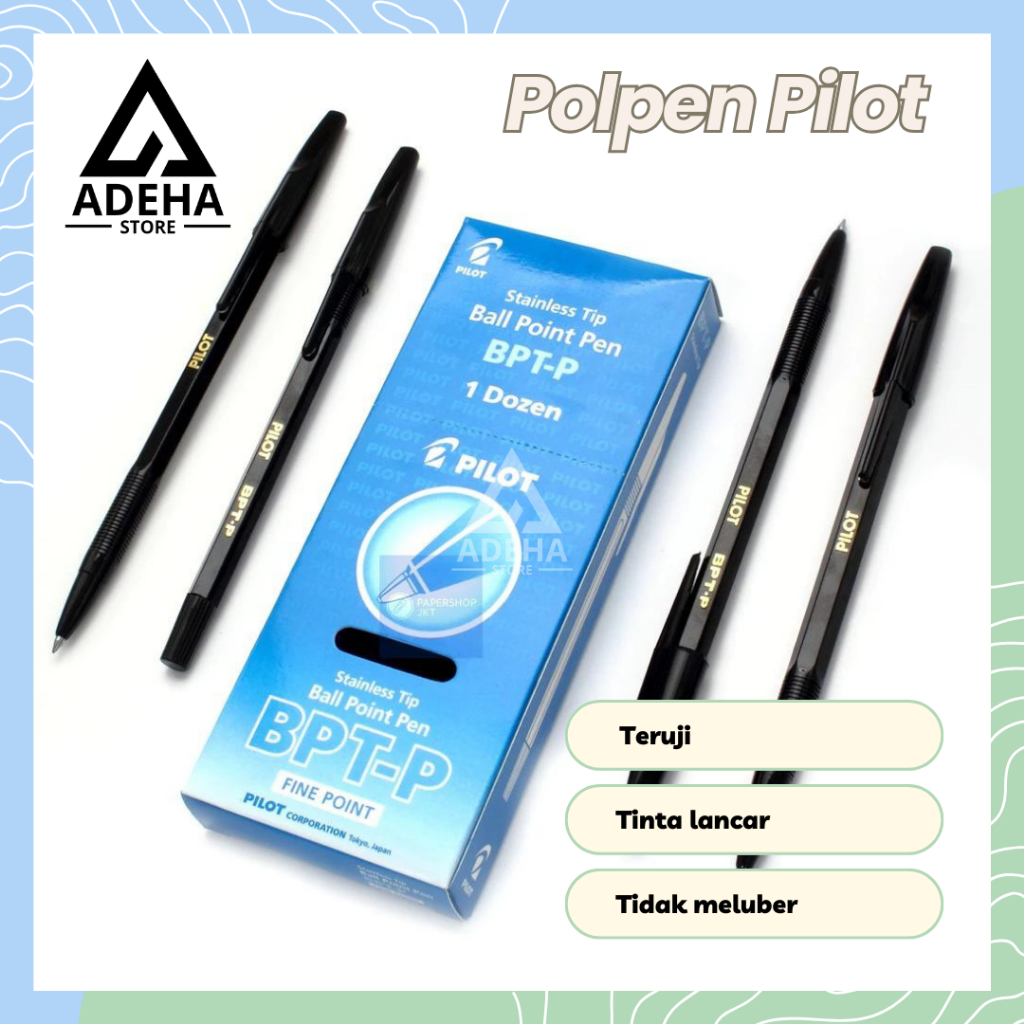 Jual ADEHA - Ballpoint Polpen Asli PILOT ORIGINAL Warna Hitam Black ...