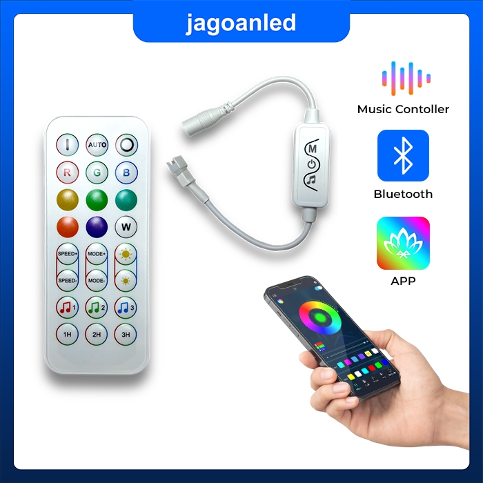 Jual Remote Controller LED Strip APP RF Bluetooth Music Controller RGB ...