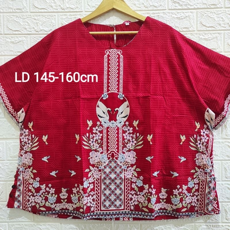 Jual Blouse Batik Wanita Big Size Atasan Batik Kerja Xl Xxl Xxxl 5l