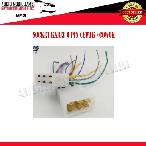 Jual Soket Konektor Kabel 6 Pin Besar / Socket Mobil Motor Kabel Bintik ...