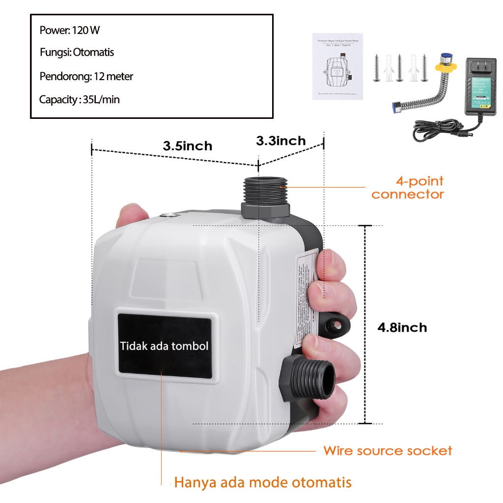Jual Pompa Booster Pendorong Air Booster Pump Otomatis 150Watt 36L/min ...