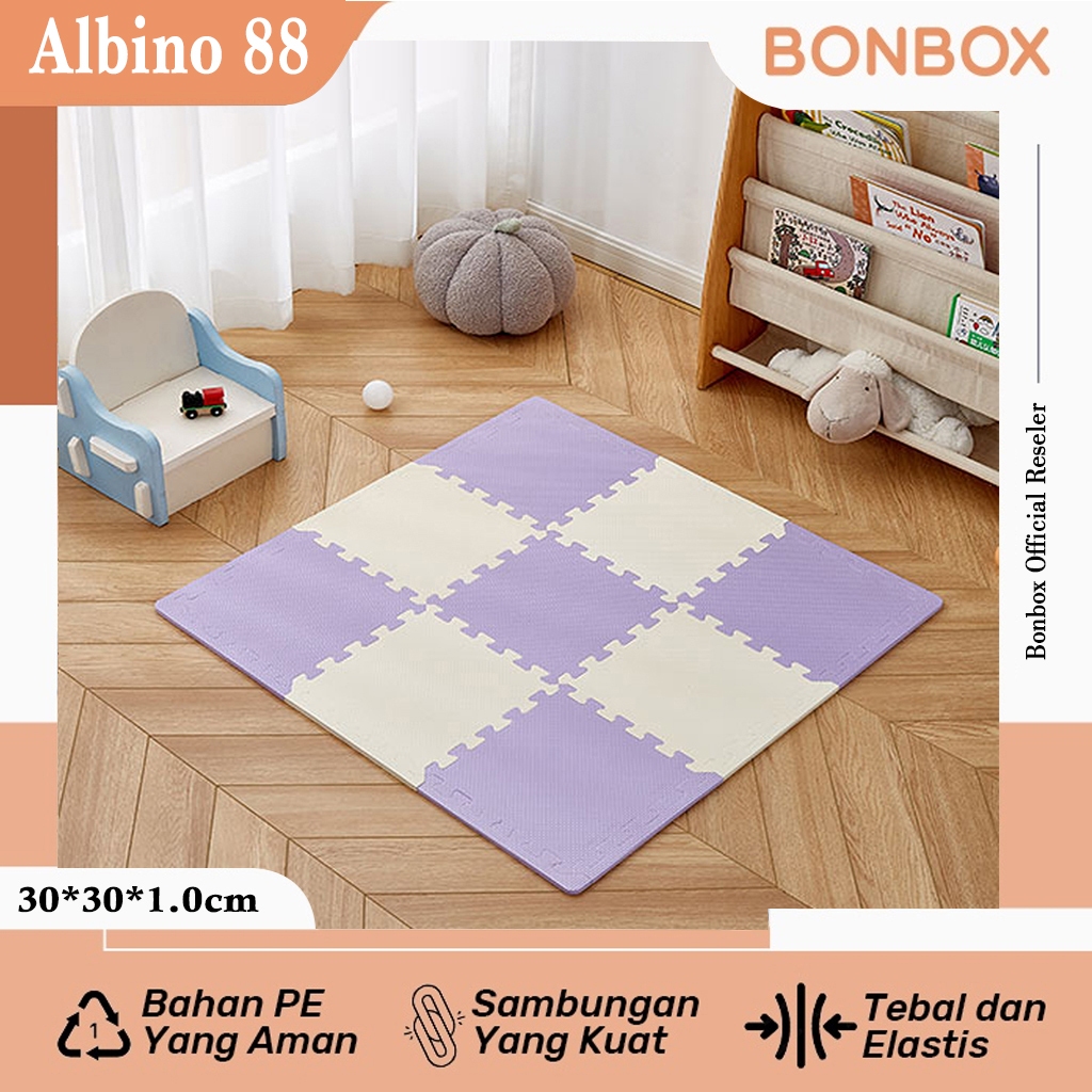 Jual BONBOX 30x30CM Matras Puzzle Lantai Printed Motif Kayu Bahan PE ...
