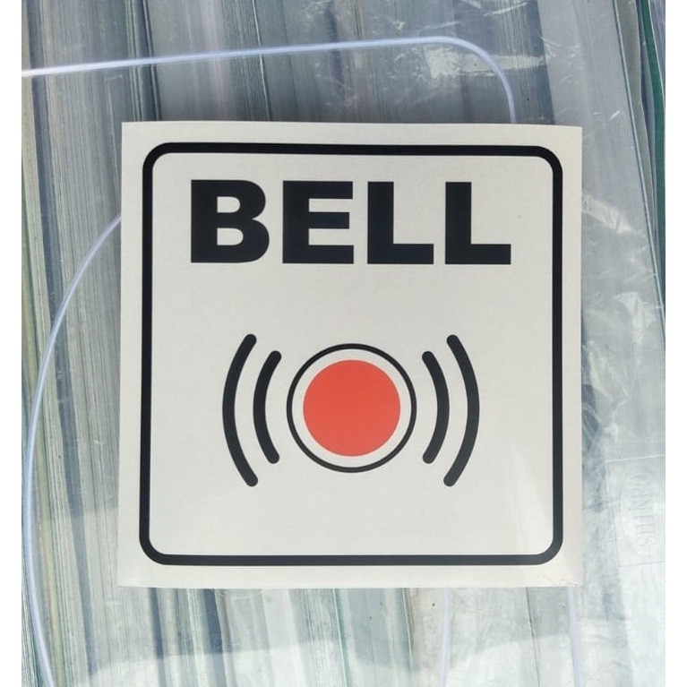 Jual Sign Sticker BELL Ukuran 10X10CM Sticker Rambu Tulisan Bell ...