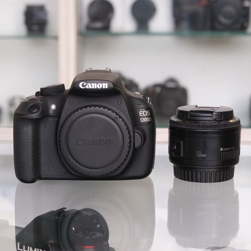 Jual kamera canon 1200D paket lensa fix 50mm f1.8 murah | Shopee Indonesia