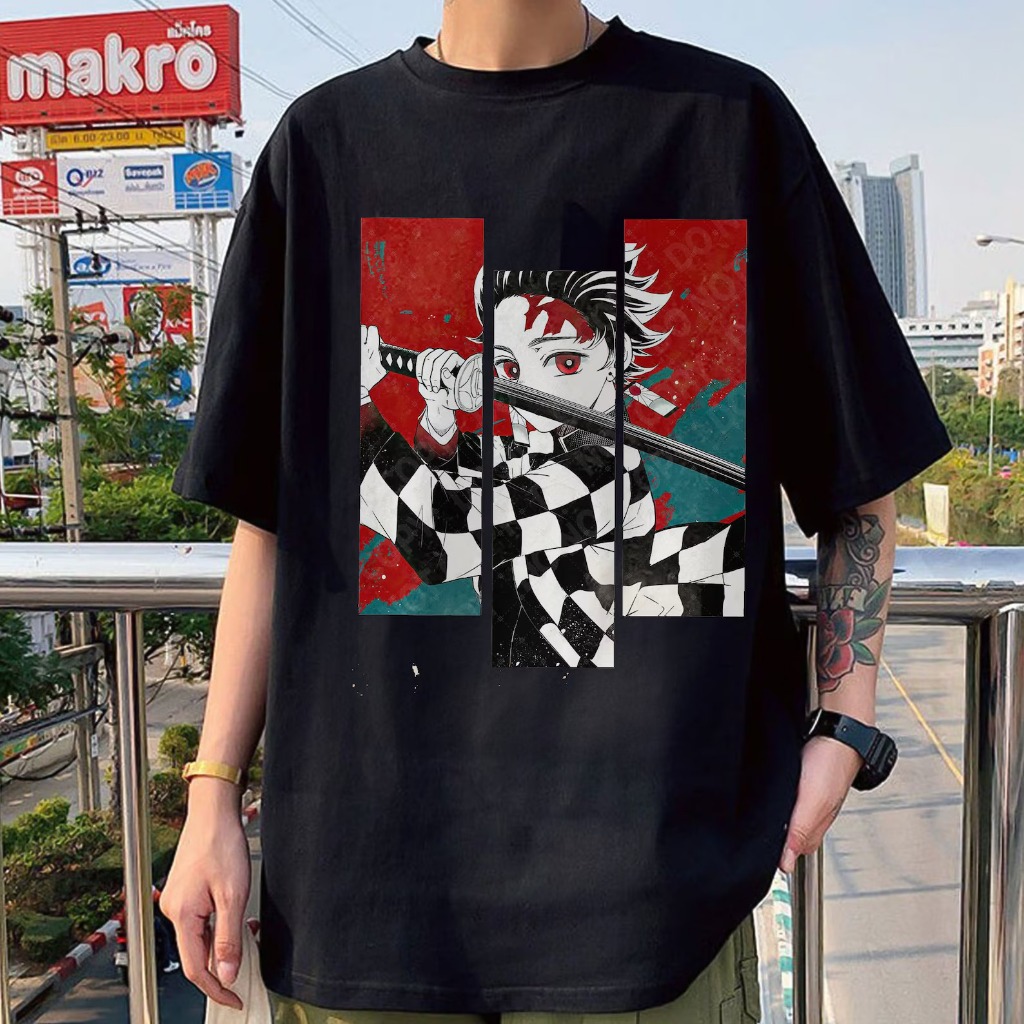 Jual Tshirt Tanjiro Kamado Demon Slayer Anime Manga Kaos Kimetsu No ...