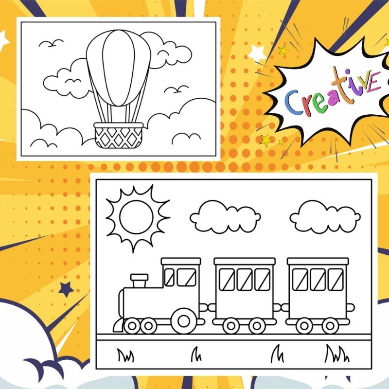 Jual Mewarnai Sketsa Tema Kendaraan / Mainan Edukasi Mewarnai Lembar ...