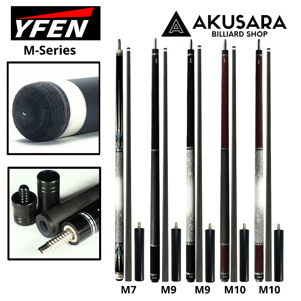 Jual YFEN M Series Leather Wrap Carbon Stick Play Billiard FREE ...