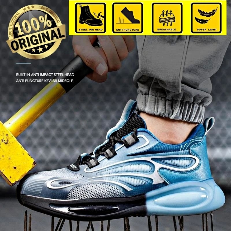 Jual Sepatu Sneaker Safety Original TINGGU Korean Style Ujung Besi Anti ...