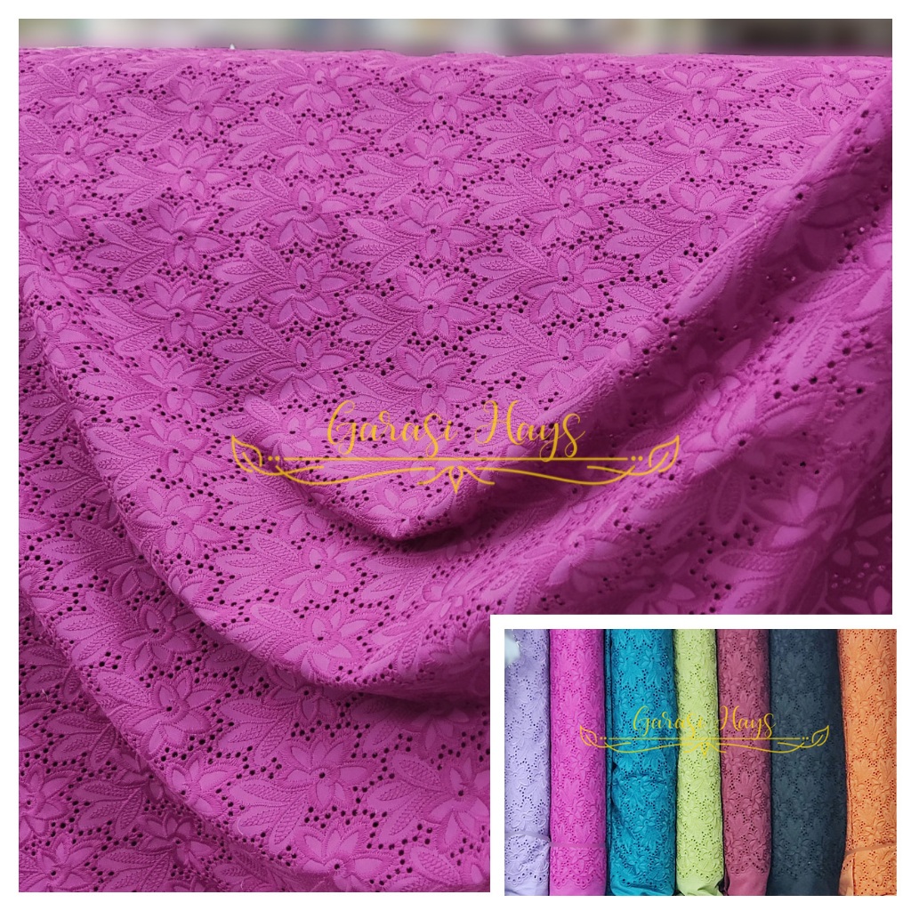 Jual NEW Kain Cotton Embroidery Katun Bordir Full Lebar 150 cm | Shopee ...