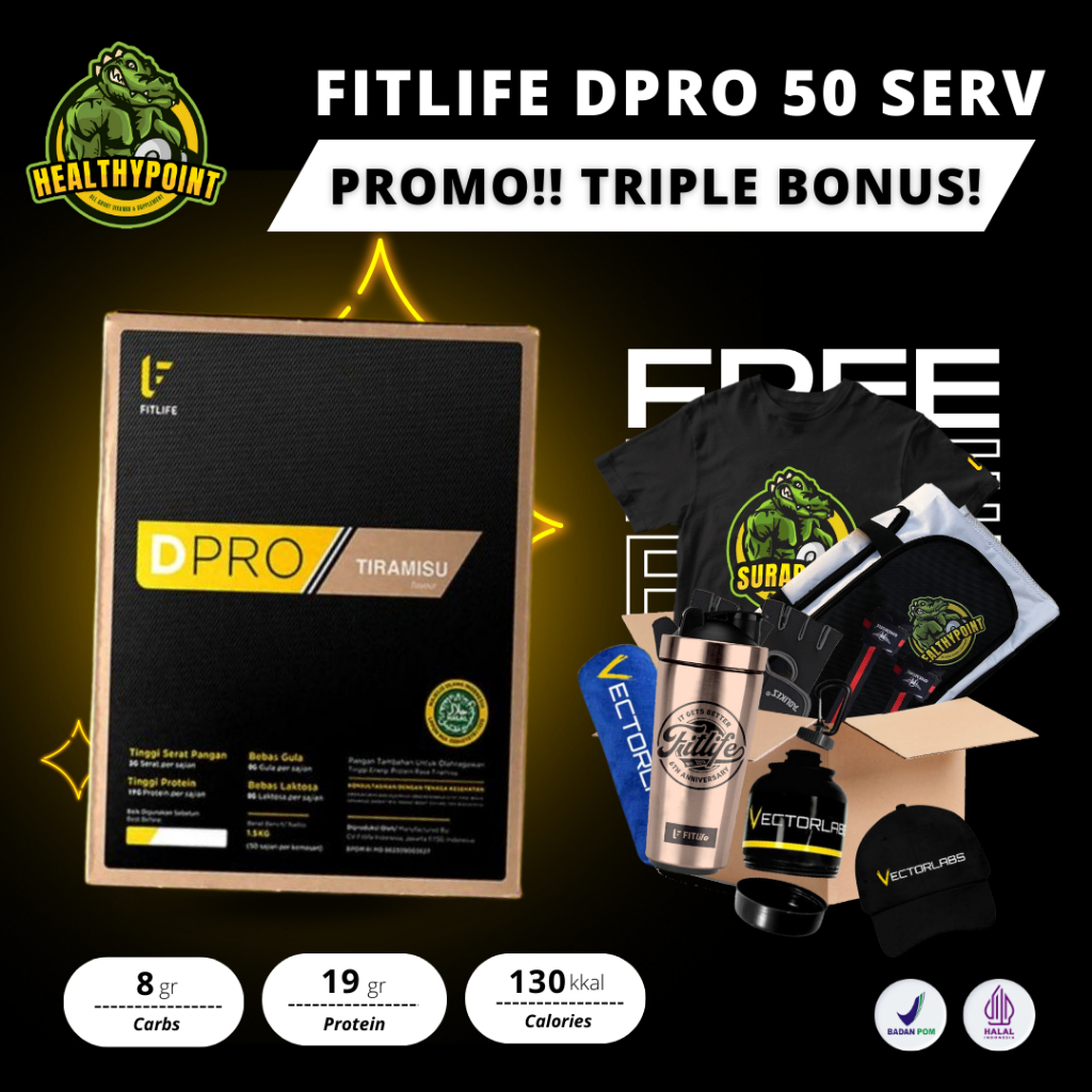 Jual Fitlife Dpro Diet Pro 50 Serving Natural Vegan Pea Protein Meal ...