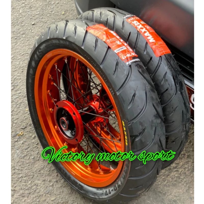 Jual paket velg Supermoto KLX D-Tracker WR155 CRF 150 plus ban maxxis ...