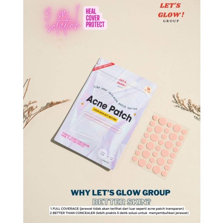 Jual Lets Glow Beauty - Hydrocolloid Acne Pimple Patch Colorful ...