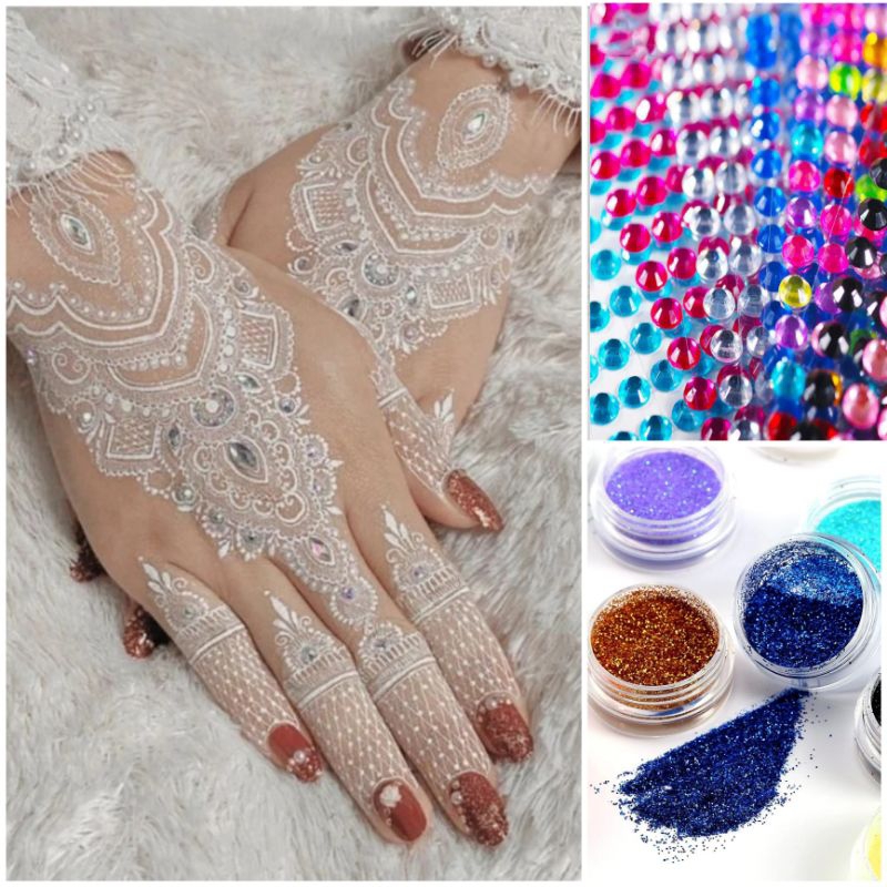 Jual HENNA INSTAN PUTIH & MARON TANGAN BESAR SEPASANG DESAIN BRIDAL ...