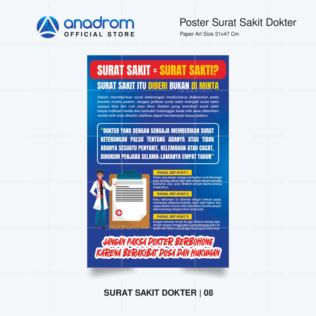 Jual Poster Seputar Surat Sakit Bukan Surat Sakti | Poster Seputar ...