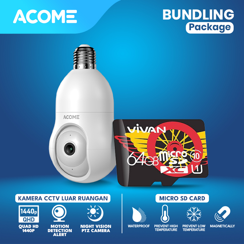 Jual ACOME APC8S CCTV Camera Wi-Fi Lot Color Night PTZ 1440P 2.5K 4MP UHD Recording Suara Spot 2 ...