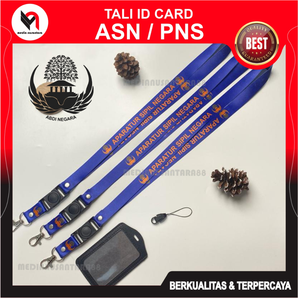 Jual Tali ID Card ASN / Tali Lanyard PNS Printing 2 Sisi / Paket ...