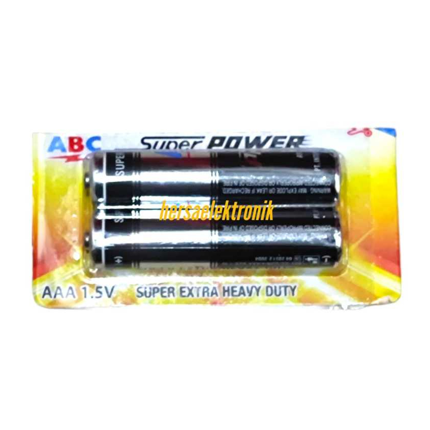 Jual baterai ABC super power 1,5v AAA satu strip | Shopee Indonesia