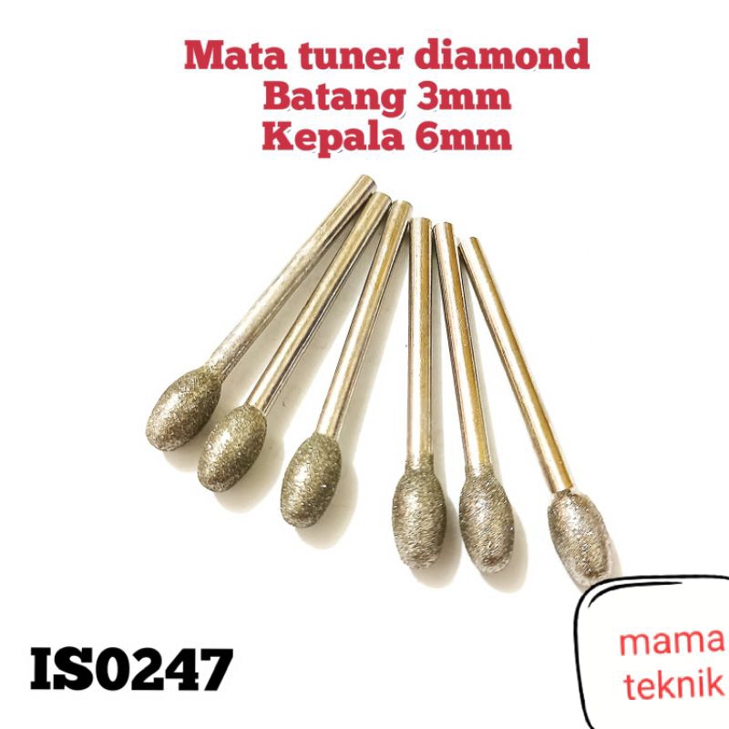 Jual mata tuner diamond type 6 batang 3 kepala 6 mounted stone mata ...