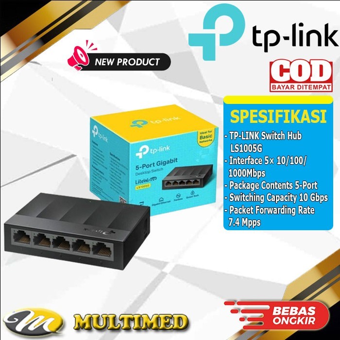 Jual TP-LINK 5 Port Gigabit Switch Hub LS1005G 5 port 10 / 100 / 1000Mbps | Shopee Indonesia