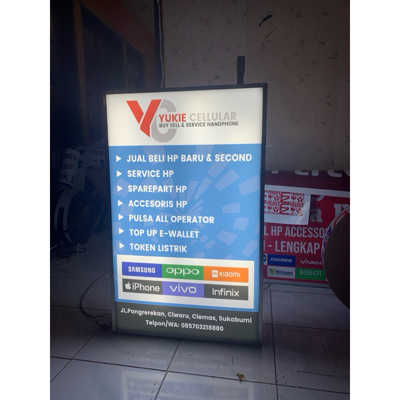 Jual NEON BOX 2 Muka UK 100x45 AKRILIK CUSTOM | Shopee Indonesia