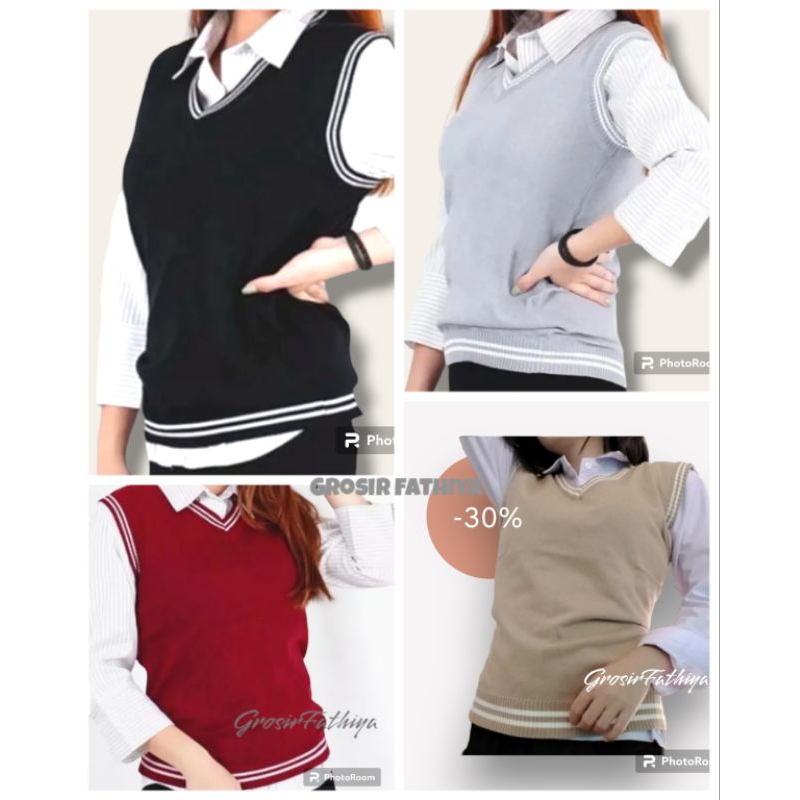Jual Vest/rompi rajut seragam sekolah smp kelas 1-3/usia 13-15 tahun ...