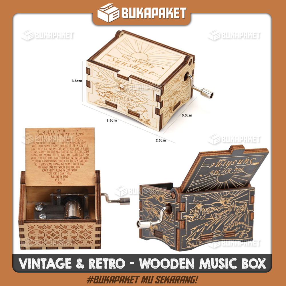 Jual VINTAGE & RETRO - Wooden Music Box Kotak Musik Kayu Hadiah Kado ...