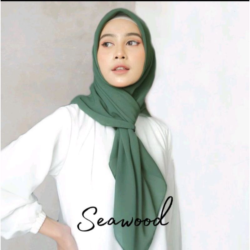 Jual JiLBAB Hijau Tua /Krudung segi empat Hijau Mint/hijab segi empat Bella Square HIJAU Seawood ...