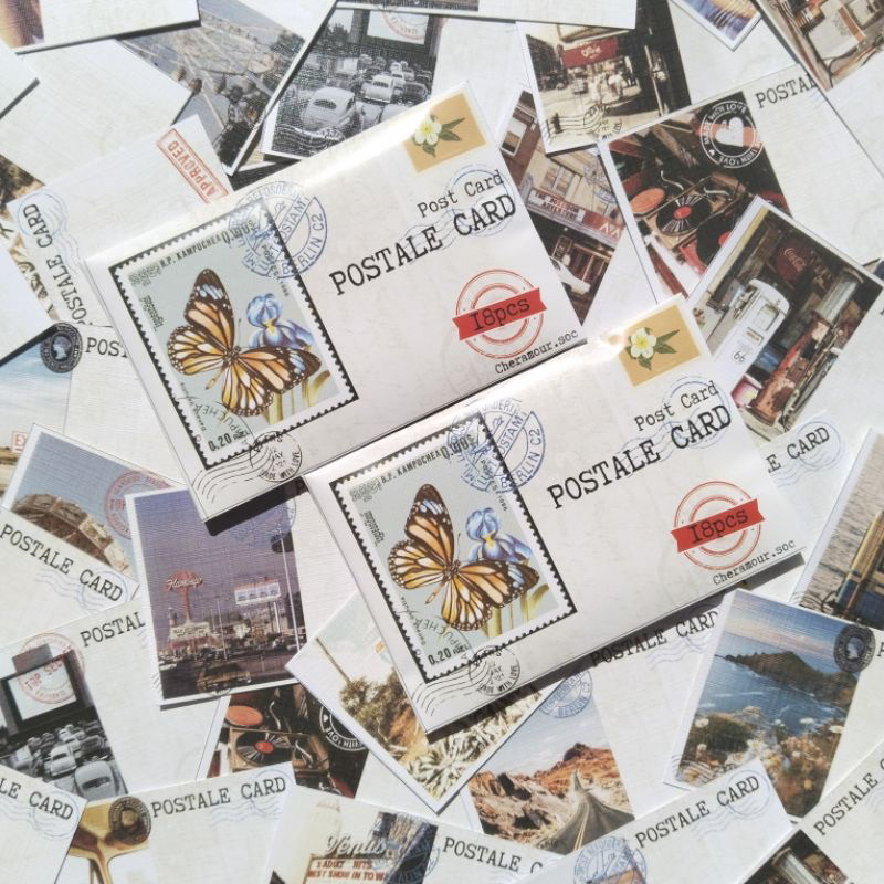 Jual [B504] 18pcs POSTALE CARD / Post Card Mini / Mini Post Card ...