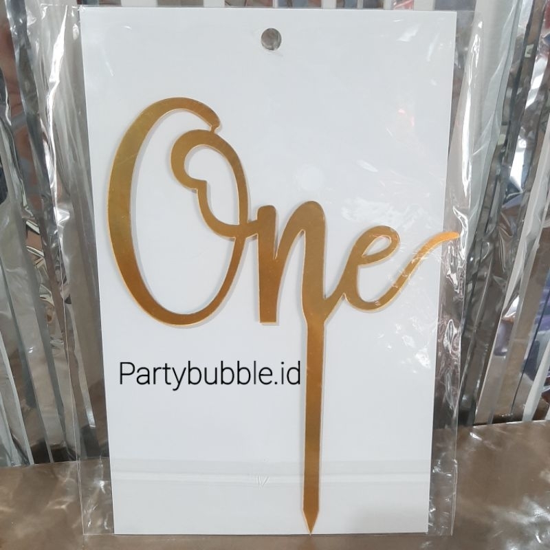 Jual cake topper Hiasan kue ulang Tahun One Satu Akrilik tulisan One ...