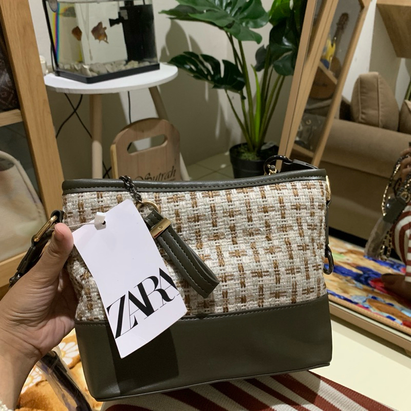 Jual Tas Zara Tweed Gabrielle | Tas Wanita Selempang Zara Original ...