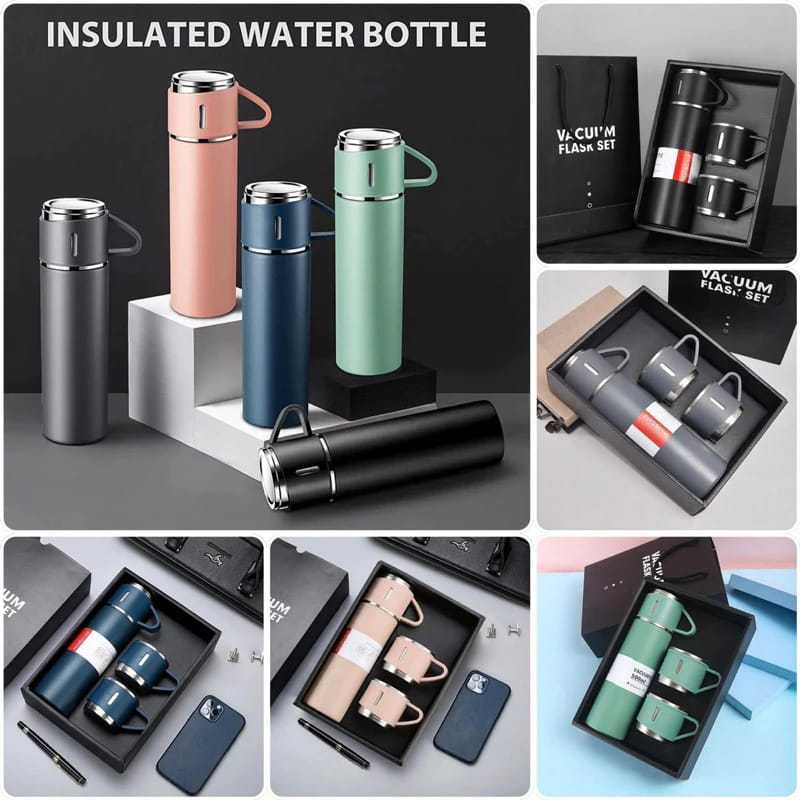 Jual Vacuum Flask Set 3in1 3IN1 TERMOS VACUUM 500ML FLASK GIFT SET ...